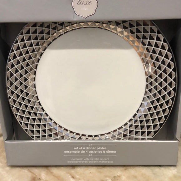 Ciroa | Dining | Ciroa Luxe Silver Lattice 1 Dinner Plates Set 4 | Poshmark